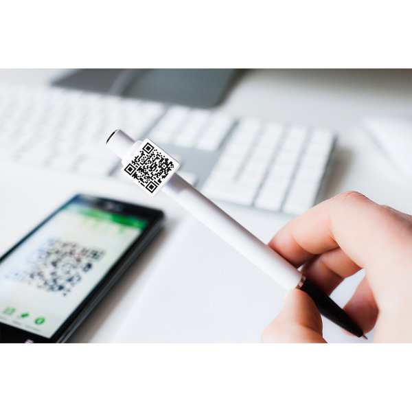 QR ballpoint pen, black/white | Promolog